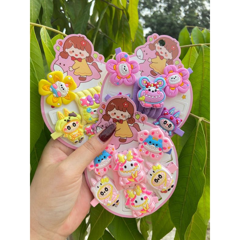 Jual SAKHA-SET ISI 10 JEPIT DAN IKAT RAMBUR LABUBU ANAK | IKAT RAMBUT ...