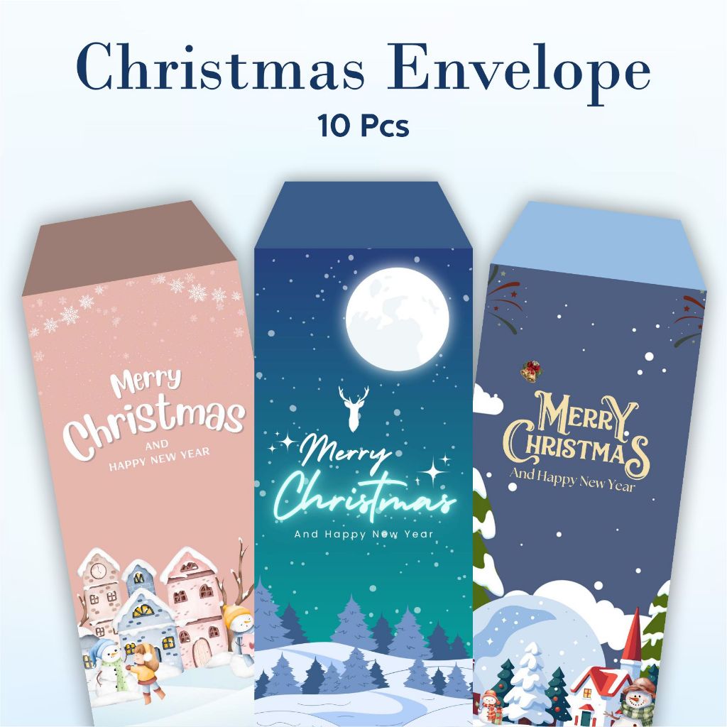 Jual (ISI 12 PCS) Amplop Natal Varian Salju Christmas / Amplop Natal ...