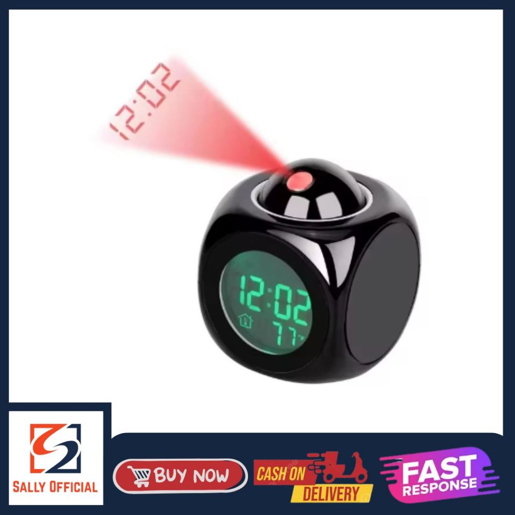 Jual Jam Weker Jam Meja Clock Alarm Digital Sensor Proyektor Dinding ...