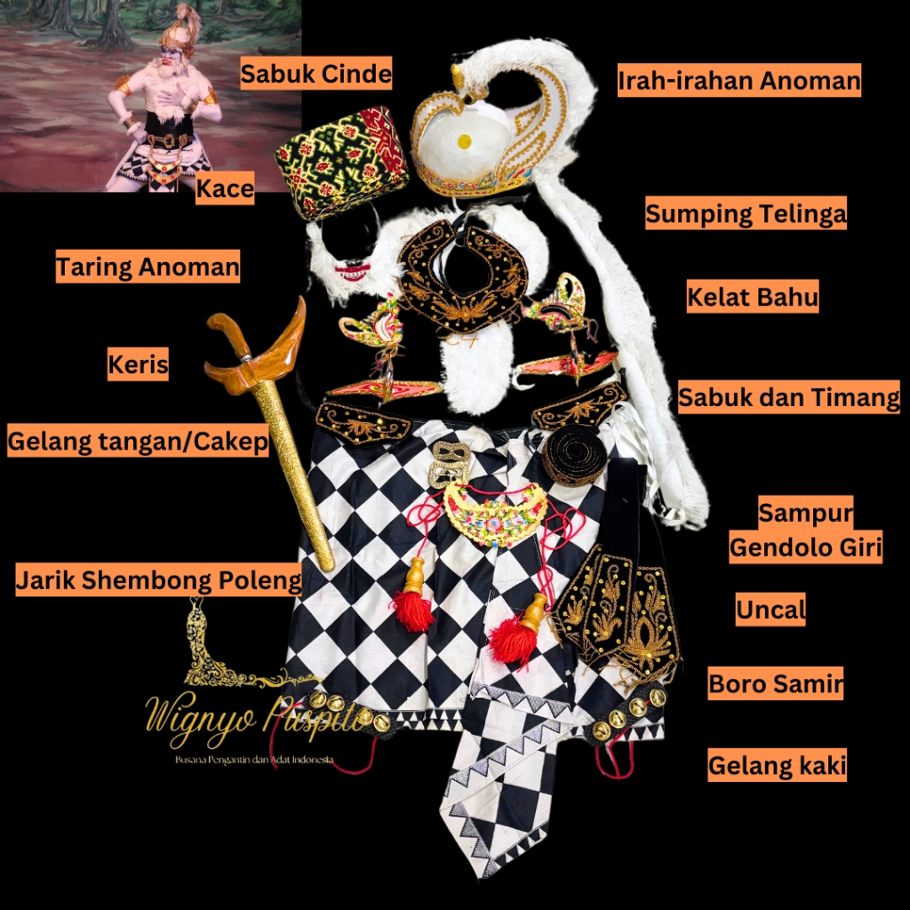 Jual SETELAN KOSTUM WAYANG TOKOH ANOMAN UKURAN DEWASA | Shopee Indonesia