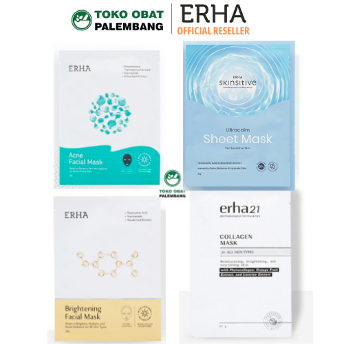 Jual ERHA MASK COLLAGEN BRIGHTENING ACNE SOOTHING MASKER WAJAH ...
