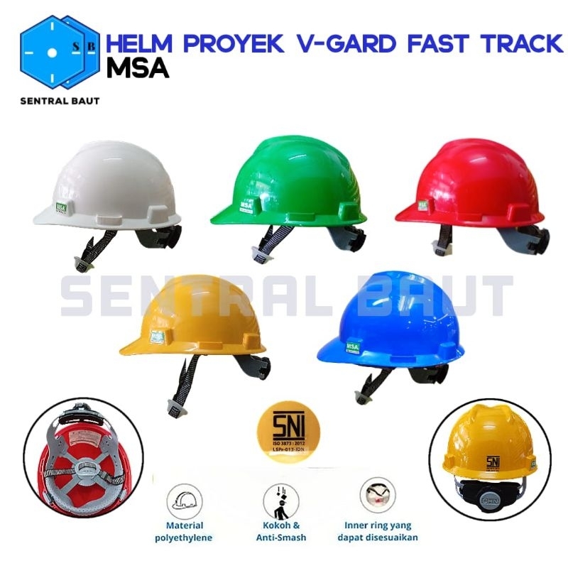 Jual SENTRAL BAUT || Helm Proyek V-Gard Fast Track MSA | Shopee Indonesia