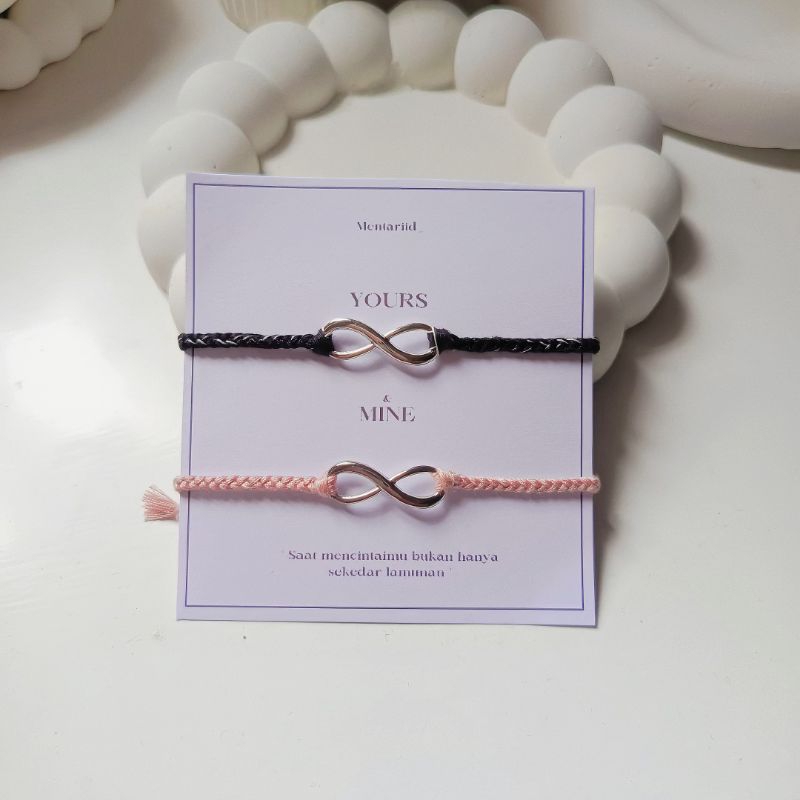 Jual FREE BOX Gelang couple infinity warna | Gelang tali infinity ...