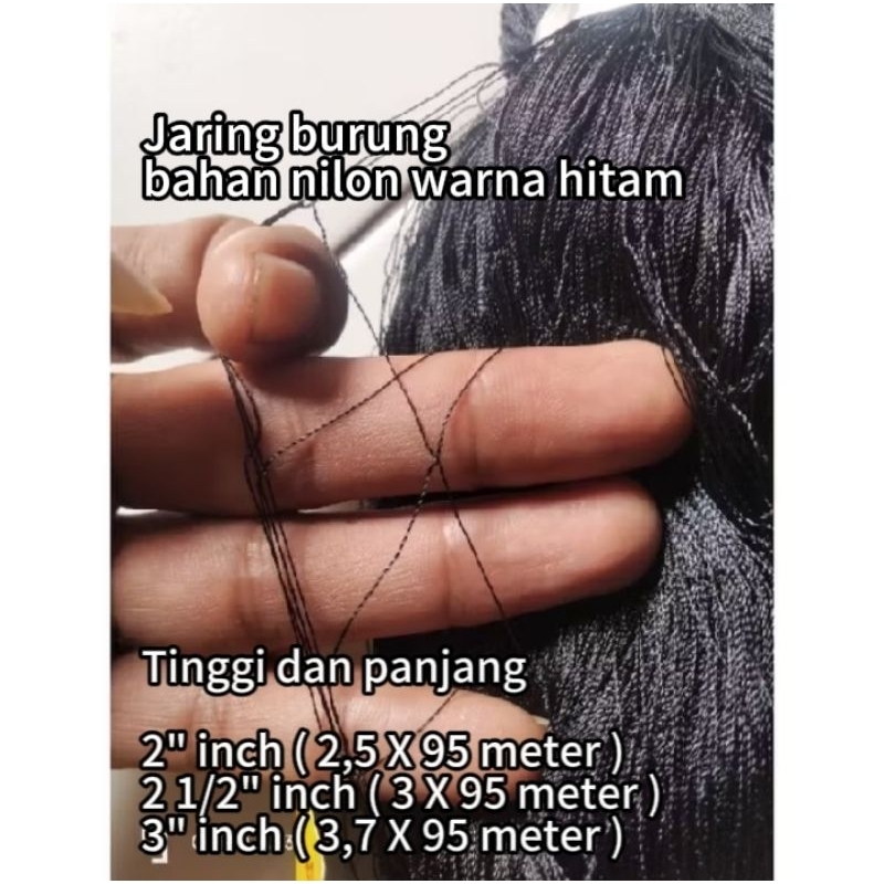 Jual Jaring Nilon Hitam/Jaring Burung D2-50mdX100yds cap merek Blue ...