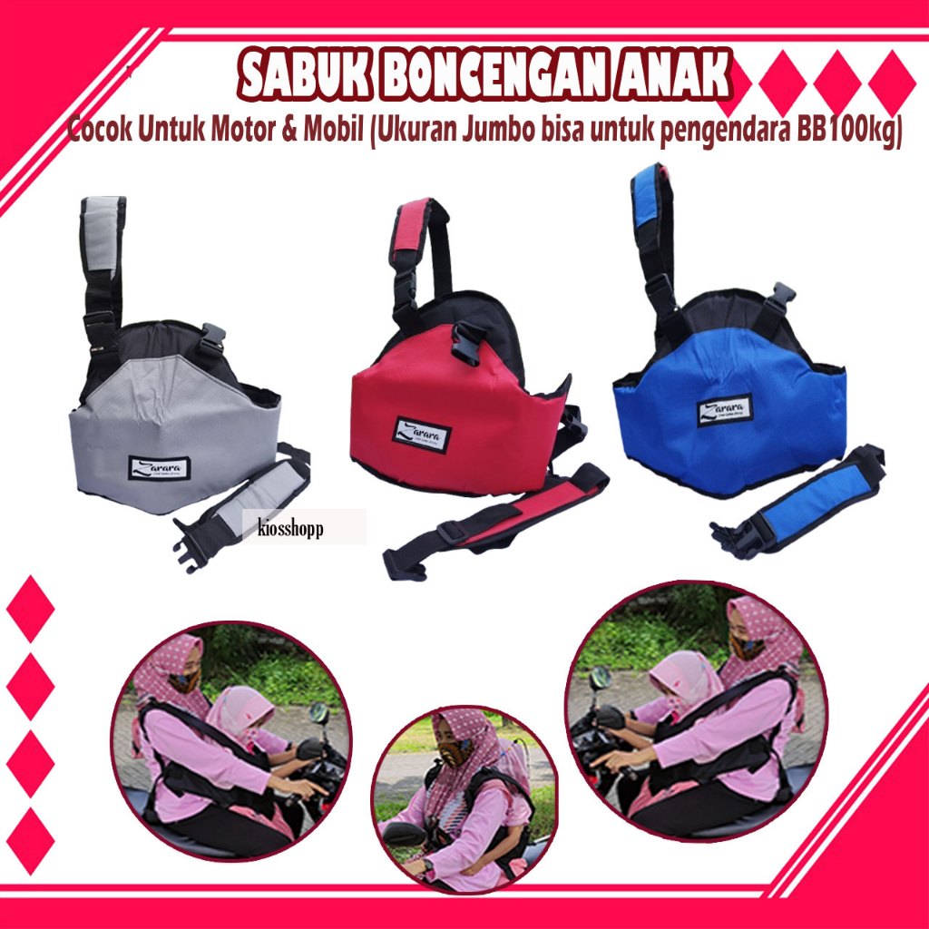 Jual 2in1 Sabuk Boncengan Anak / Sabuk Bonceng Motor Anak Depan Dan ...