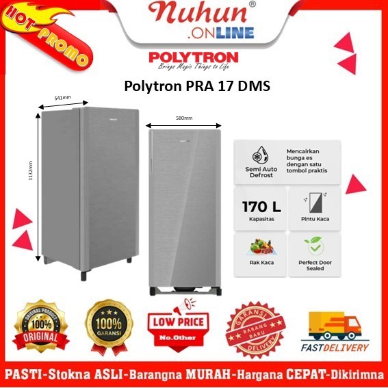 Jual Kulkas 1 Pintu Polytron PRA 17 DMS 170L | Shopee Indonesia