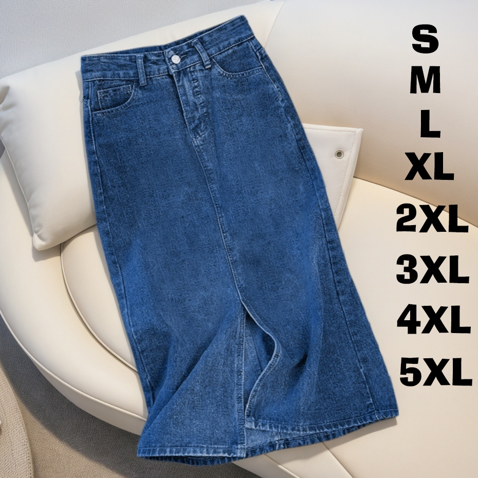 Jual 【boll.id】Rok Jeans Jumbo Rok Korean Style Skirt Denim Midi Wanita ...