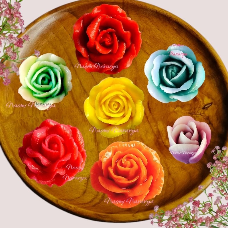 Jual Naomi Cetakan Silikon Puding Coklat Fondant Bunga Mawar L11, V14 ...