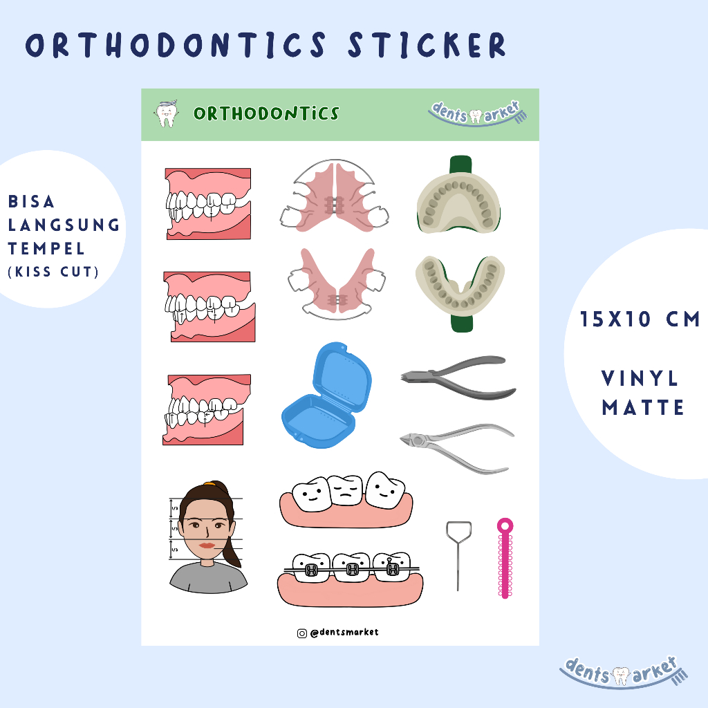 Jual Orthodontics Sticker Sheet / Stiker Ortodonsia Piranti Ortodonti ...