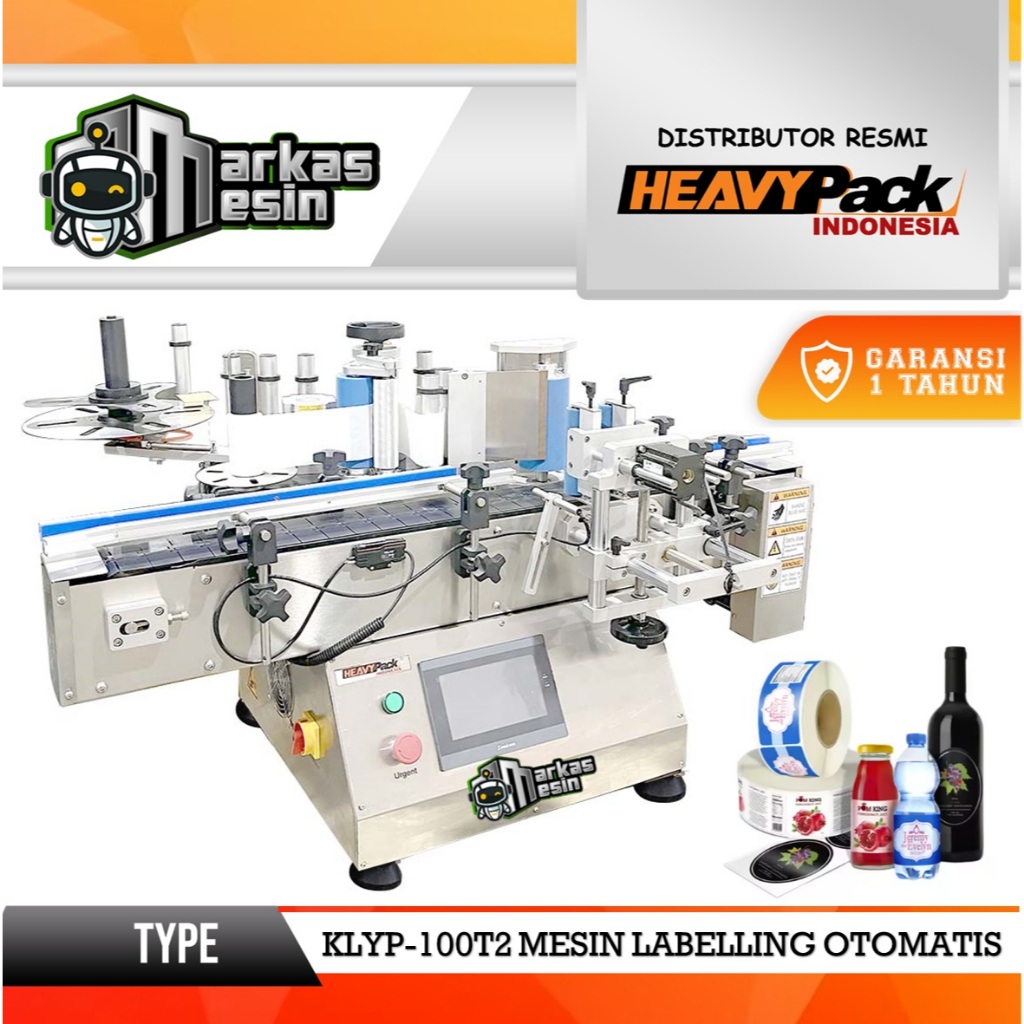 Jual Mesin Label Stiker Botol Otomatis HEAVYPACK KLYP-100T2 Roller ...