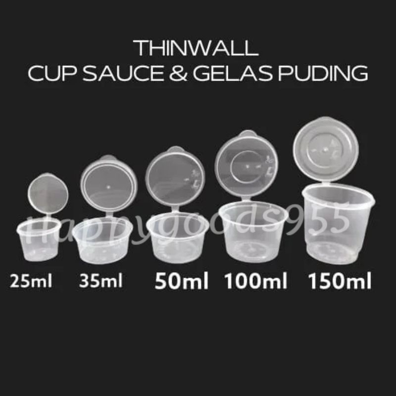 Jual THINWALL CUP SAUCE & PUDDING 25ML 35ML 50ML 100ML 150ML CUP SAMBAL & GELAS PUDDING | Shopee ...