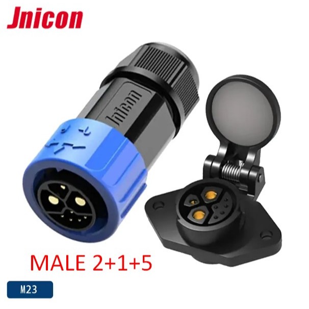 Jual Soket M23 Konektor Battery Motor Listrik 8 Pin 50A Soket Charger ...