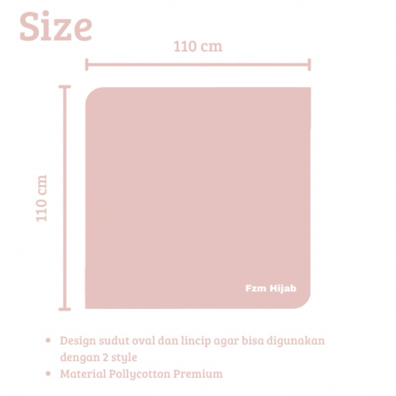 Jual Fzm Hijab - Malay Square Oval 2 Sisi Size S (110x110cm ...