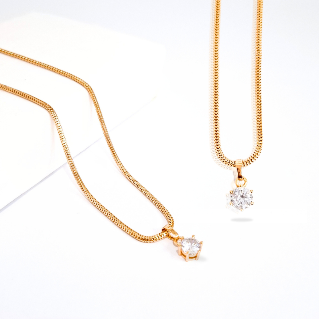 Jual Kalung Wanita Liontin Full Permata Zircon Italy 45 CM Aksesoris ...