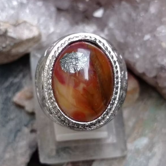 Jual cincin batu akik natural badar perak ereke atau lapis benua atau ...