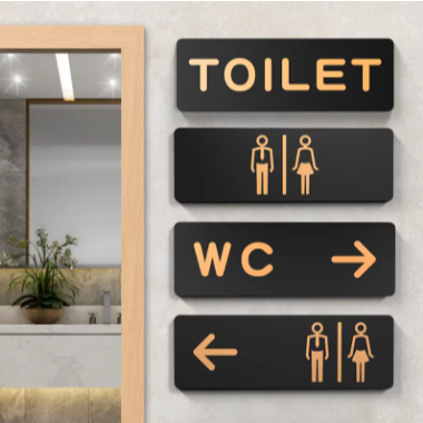 Jual Tulisan Toilet Akrilik Estetik | Sign Akrilik Tanda Toilet Kamar ...