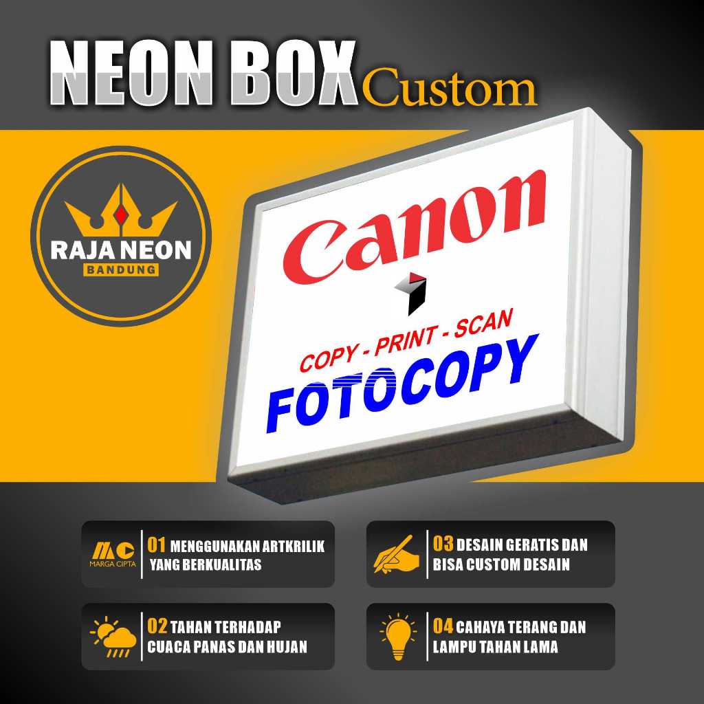 Jual NEON BOX FOTOCOPY AKRILIK 2 MUKA | Shopee Indonesia