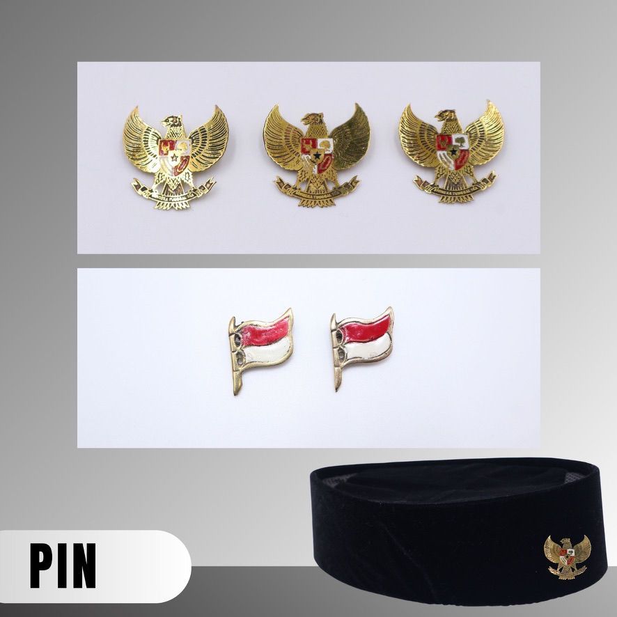 Jual PIN GARUDA BENDERA MERAH PUTIH PUTRA PUTRI KUNINGAN EMAS COR TEBAL ...