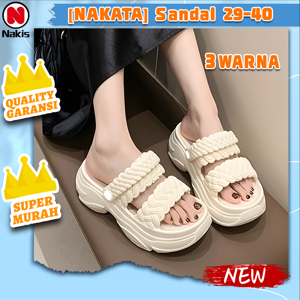 Jual Nakis Sandal jelly wedges wanita flatfrom dewasa Eva rubber ...