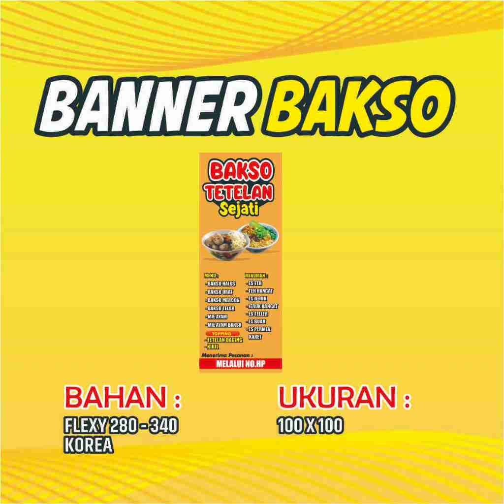Jual Spanduk Banner Bakso/ Banner Bakso Tetelan/ Free Desain/ Banner ...