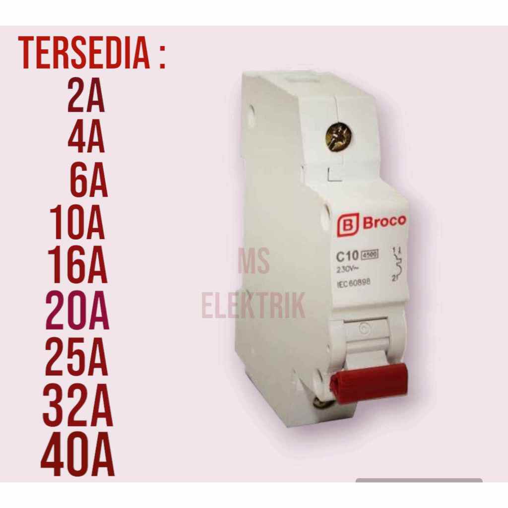 Jual OK! MCB ( Miniature Circuit Breaker ) BROCO Tersedia Dalam : 2A,4A ...