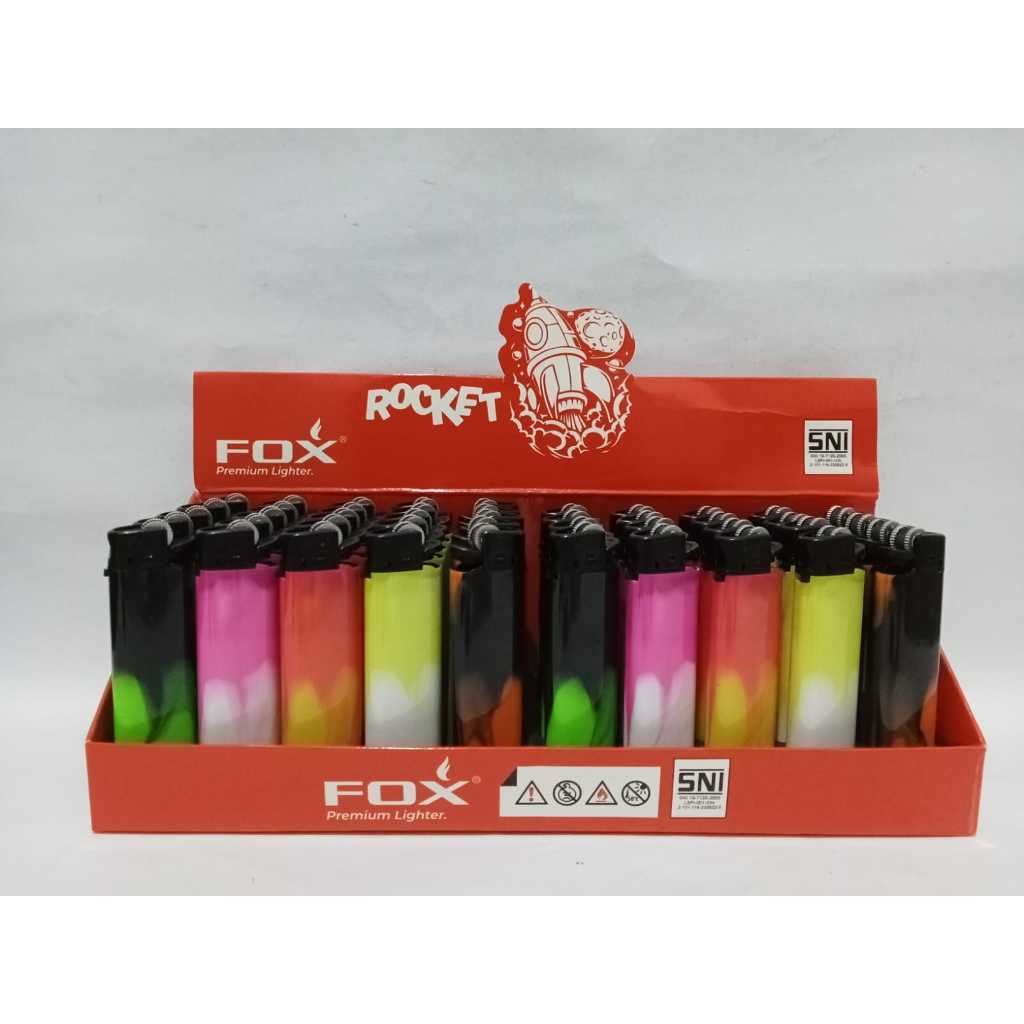 Jual SATU PACK KOREK API GAS KOREK API RODA FOX ROCKET ISI 50 PCS ...