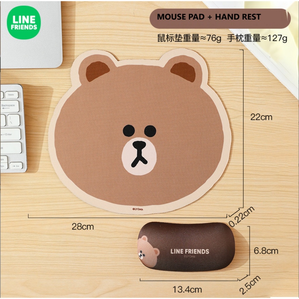 Jual Mouse pad dengan hand rest wrist pad original beruang brown bear ...