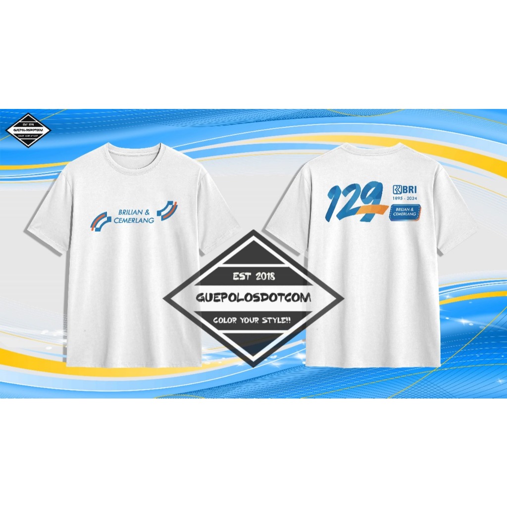 Jual BAJU BRI - BAJU KERAH BRI 129 TAHUN - BRI ULANG TAHUN - BAJU HUT ...