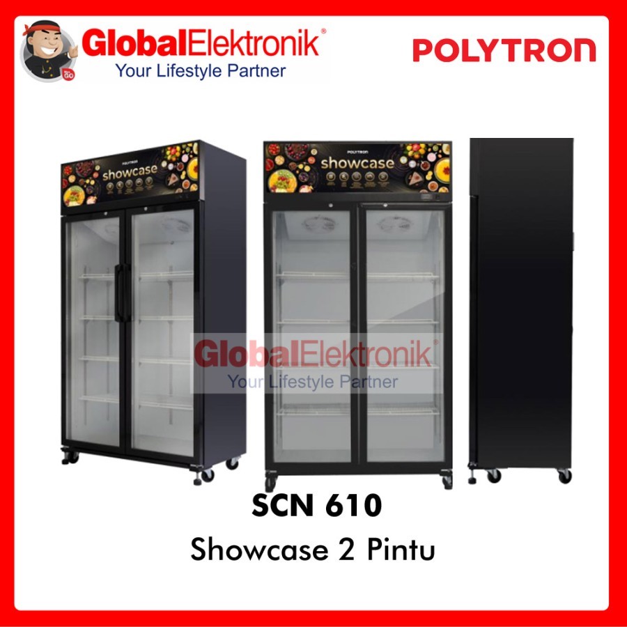Jual POLYTRON SHOWCASE 2 PINTU POLYTRON SCN 610 DISPLAY COOLER 568 ...