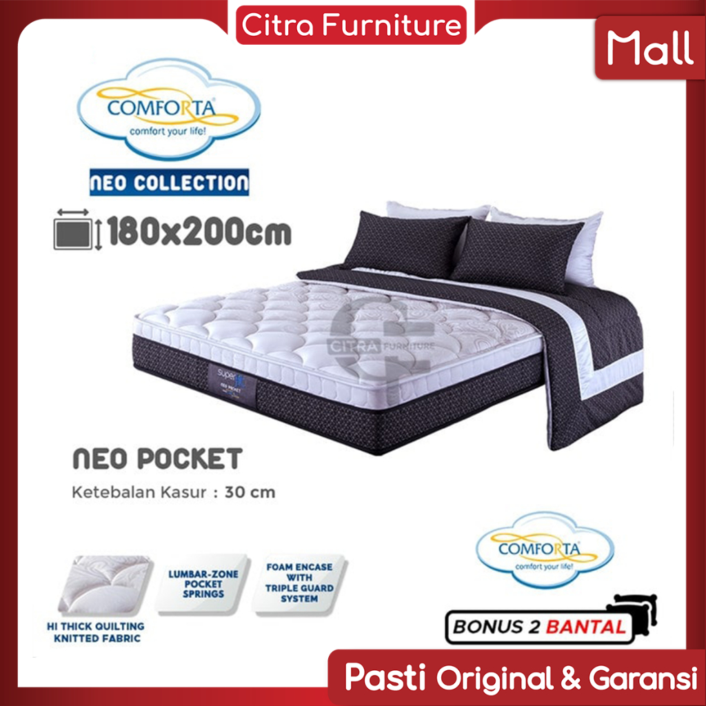 Jual Citra Furniture Comforta Spring bed Super Fit Neo Pocket 180 x 200 ...