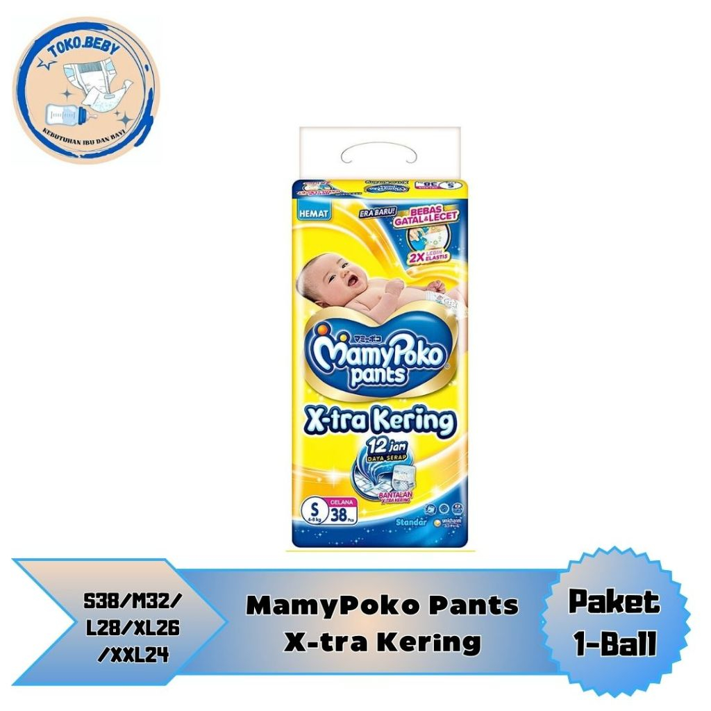 Jual Mamy Poko Pants Standar Xtra Kering S38/M32/L28/XL26/XXL24/toko ...