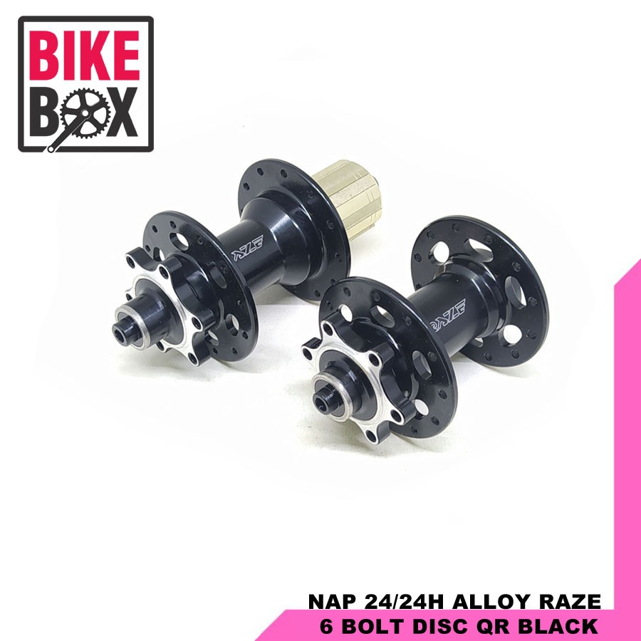 Jual RAZE HUB / NAP FREEHUB SET 24HOLE ALLOY 6 BOLT DISC QR HITAM ...