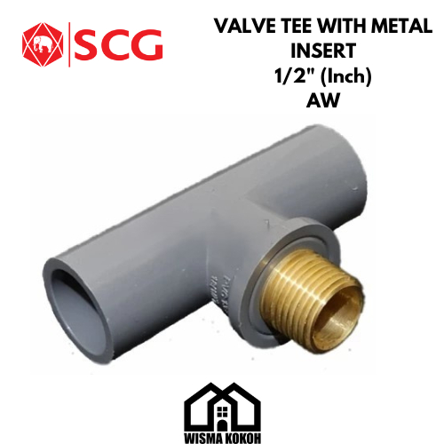 Jual SCG VALVE TEE WITH METAL INSERT / TEE DRAT LUAR KUNINGAN PVC 1/2 ...