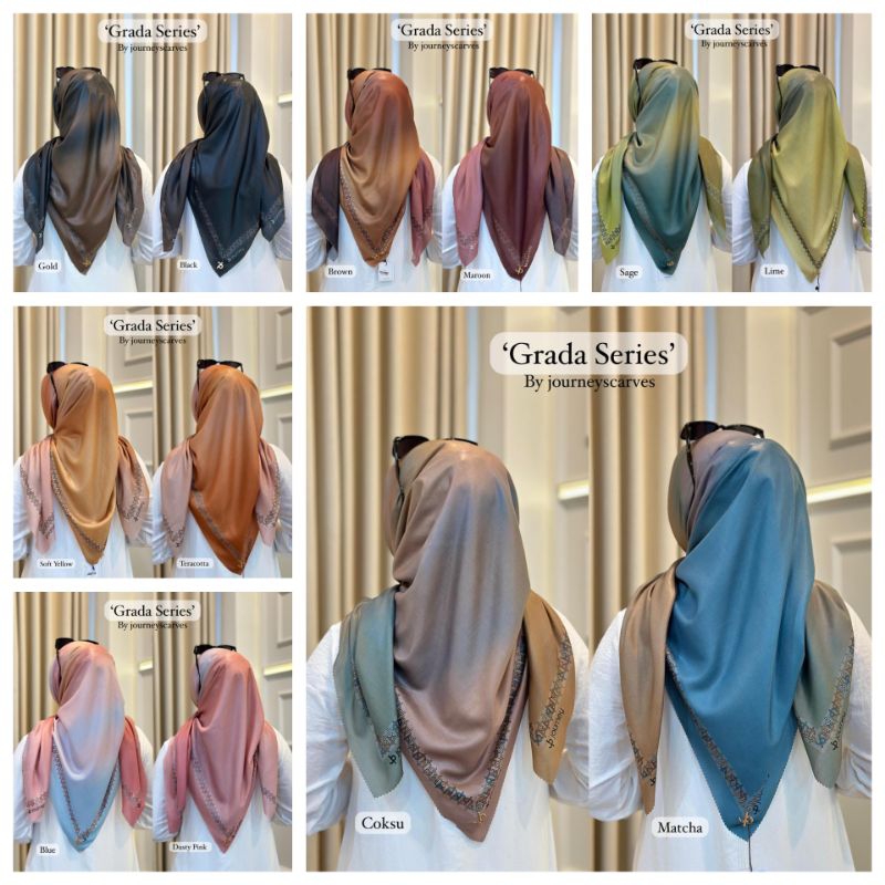 Jual hijab motif ala JP grada series / hijab segiempat JP gradasi ...