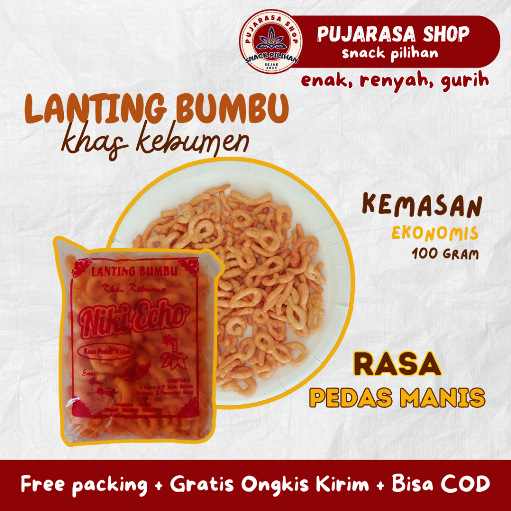 Jual Lanting Singkong Bumbu Khas Kebumen Cemilan Enak Gurih Klanting ...
