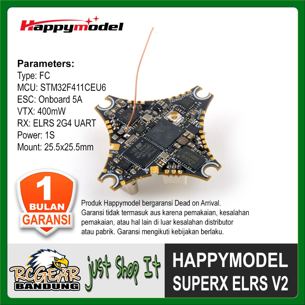 Jual Happymodel SuperX V2 ELRS F4 5IN1 AIO 1S 5A 400mW Flight Controller FC 25.5x25.5MM for FPV ...