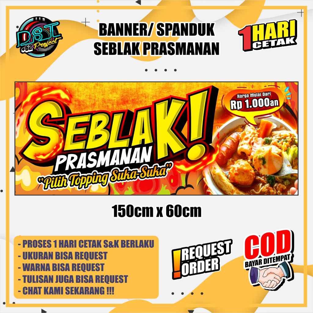Jual BANNER / SPANDUK SEBLAK PRASMANAN SIMPLE | Shopee Indonesia