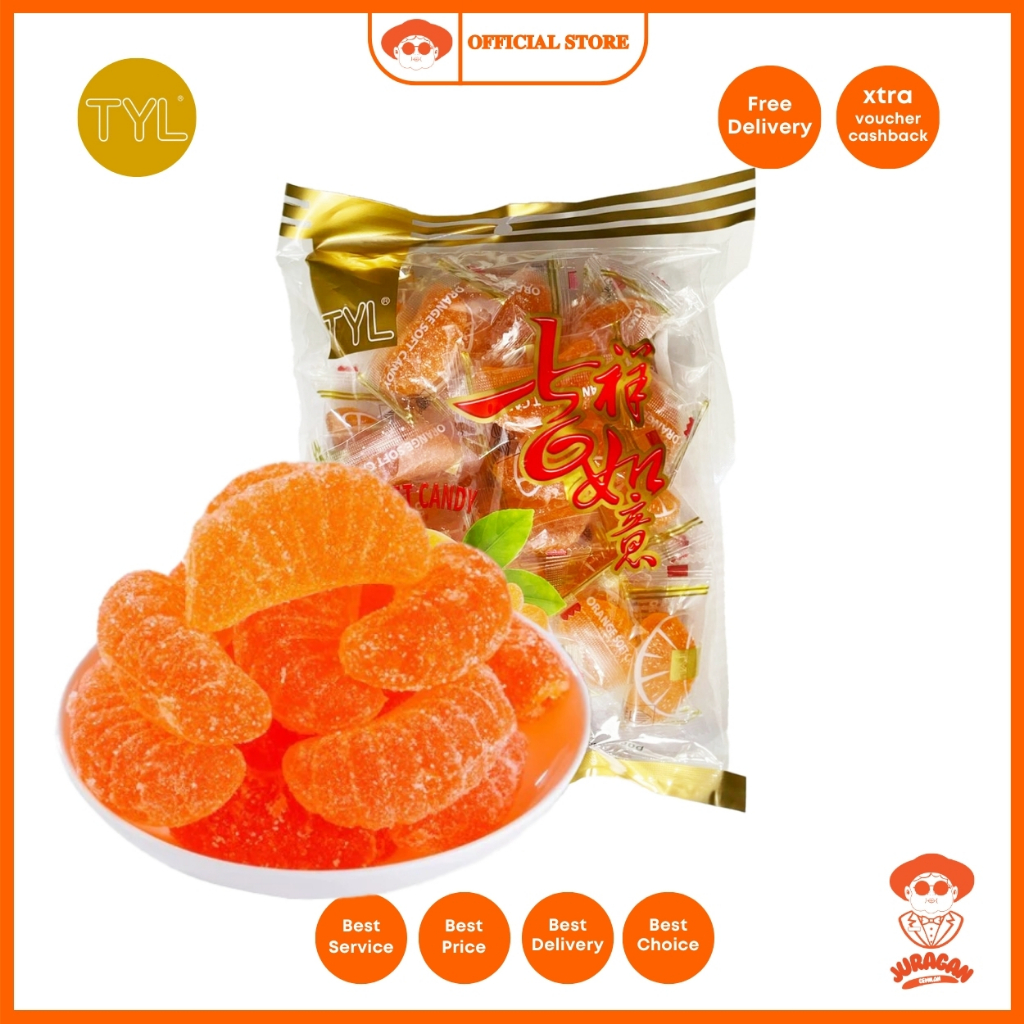 Jual TYL Orange Soft Candy 500g Permen Lunak Rasa Jeruk Permen Lunak ...