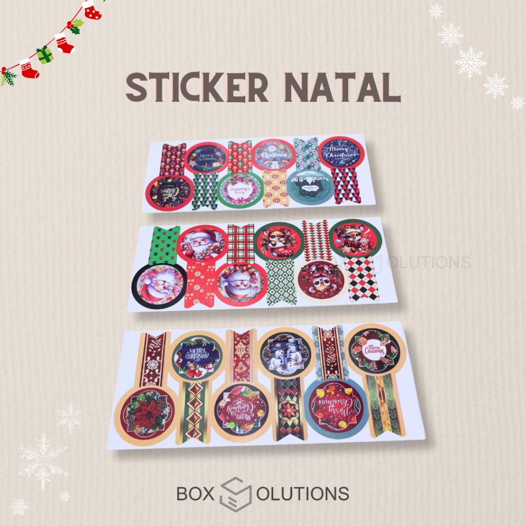 Jual sticker toples natal / sticker jar x-mas 24 - isi 6 pcs | Shopee ...