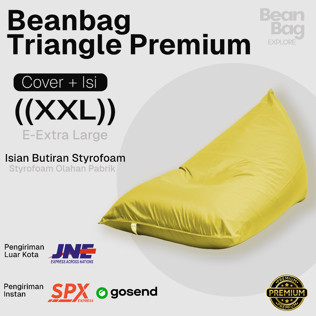 Jual BEAN BAG TRIANGLE WATERPROOF PLUS ISI XXL EXTRA EXTRA LARGE BEAN BAG JUMBO - BEAN BAG ...