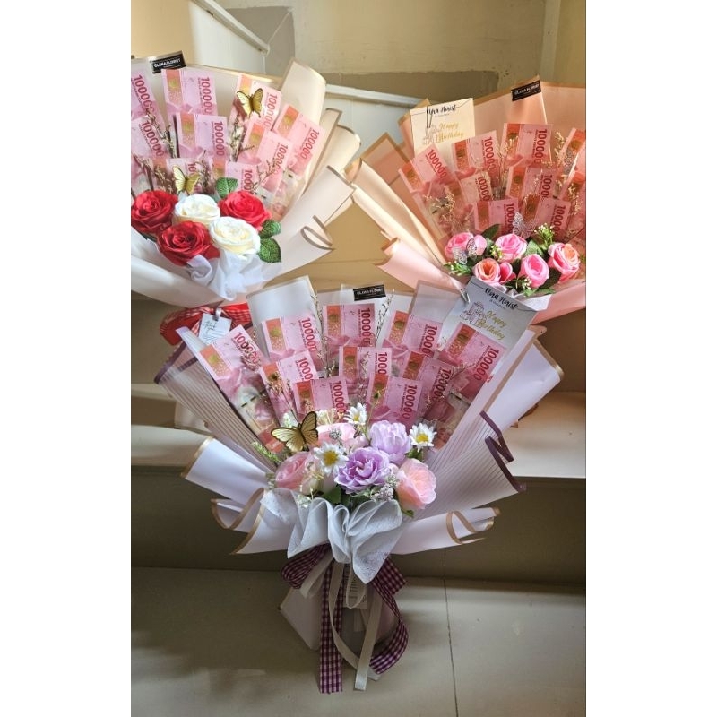 Jual Buket Uang 10lembar Money Bouquet Kado Ulang Tahun Birthday ...