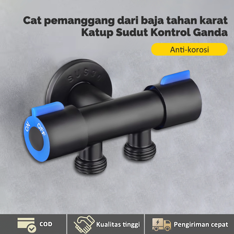 Jual SUS 304 Kran Shower Double Stop Kran Shower Double Stop Kran Cabang Kanan Kiri Stainless ...