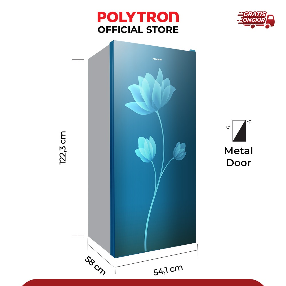 Jual Kulkas POLYTRON Beauty metal door 1 pintu 180 liter PRB 189B ...