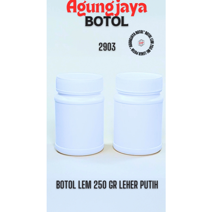 Jual Botol Lem 250 Ml Leher Putih + Tutup / Botol Lem / Botol Hdpe ...