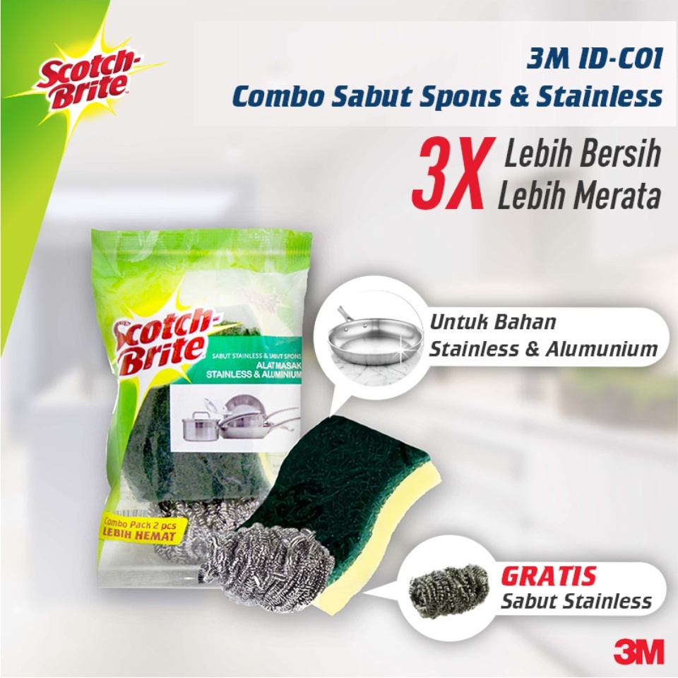 Jual 3M Scotch - Brite SABUT SPONS & SABUT STAINLESS Solusi lengkap ...