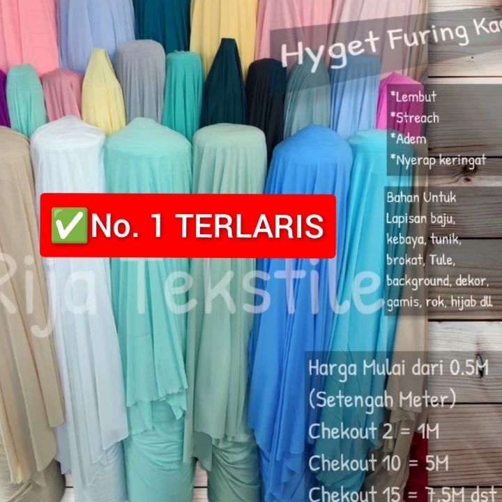 Jual Bahan Kain Hyget Super Bahan Furing Kaos Lapisan | Shopee Indonesia