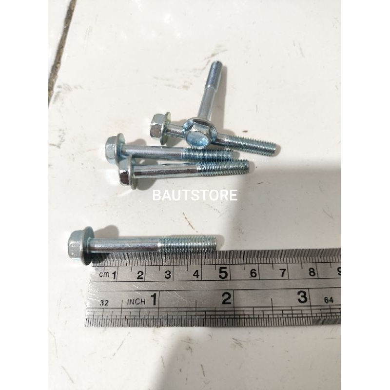 Jual Baut Topi / Baut Fleng 10/6mm x 4.5cm Kunci 10 ( paket 5pcs ...