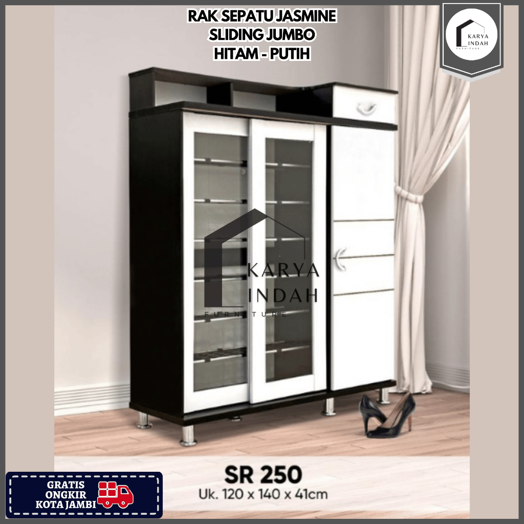 Jual Rak Sepatu Sliding JASMINE SR 250 JUMBO PUTIH - Tempat Penyimpanan ...