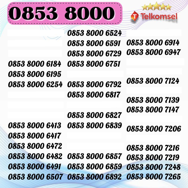 Jual NOMOR CANTIK 4G LTE /5G TELKOMSEL Kartu Perdana SEGEL Nocan murah | Shopee Indonesia