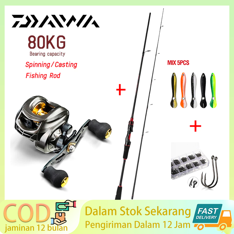 Jual Joran Pancing Full Set Panjang 165CM-270CM 10-30LB Reel BC 7.2:1 Set Lengkap Joran Carbon ...